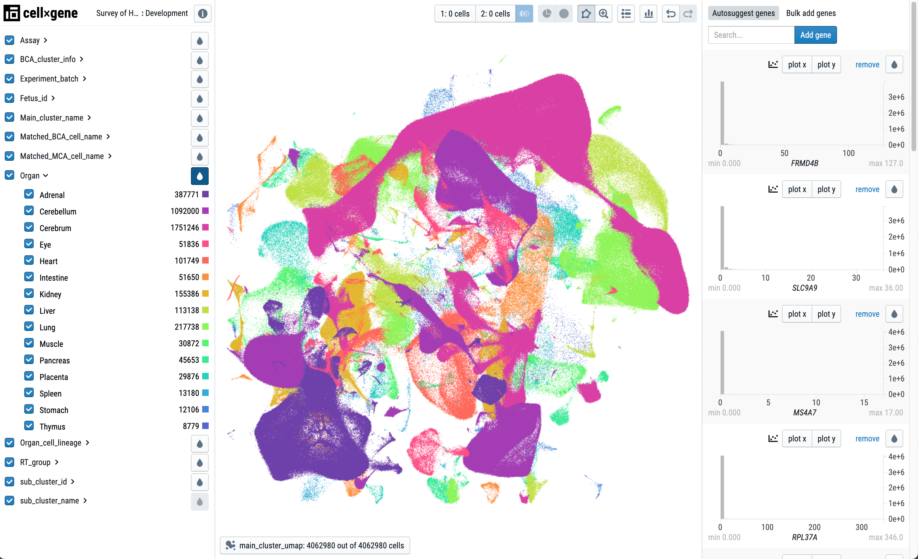 Above screenshot: four million cells interactively visualized from the ...